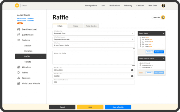 Automated Raffles | Raise funding |Oktion App Australia