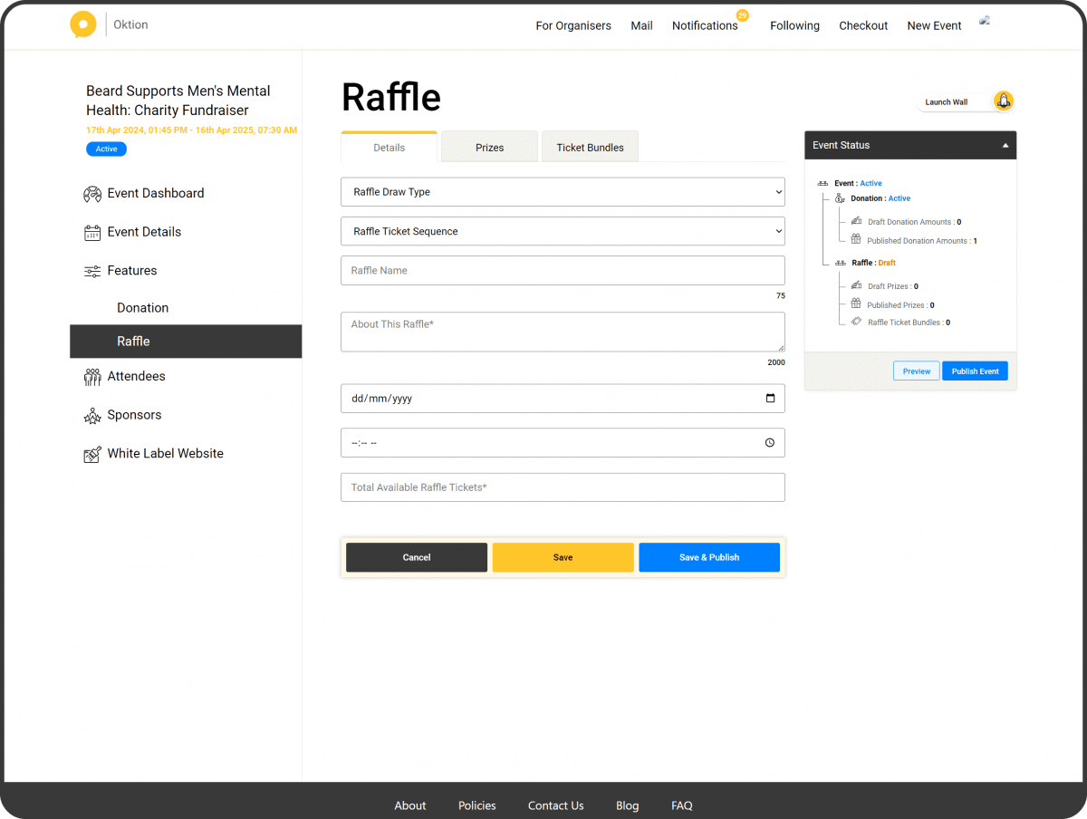 How to set up your raffle feature on Oktion - Oktion