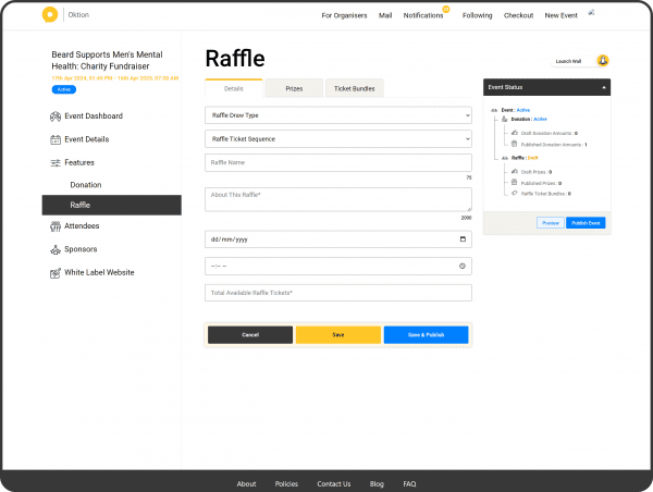 How to set up your raffle feature on Oktion - Oktion